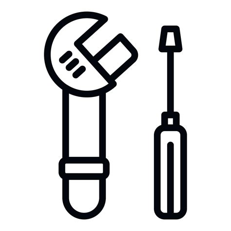 Metal Wrench Screwdriver Icon Outline Style 15307032 Vector Art At Vecteezy