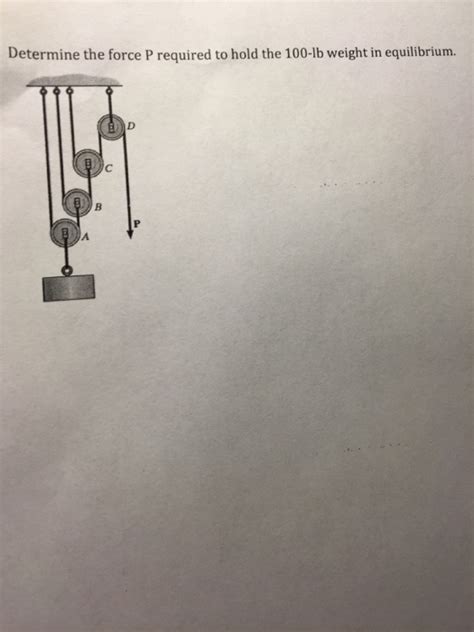 Solved Determine The Force P Required To Hold The 100 Lb