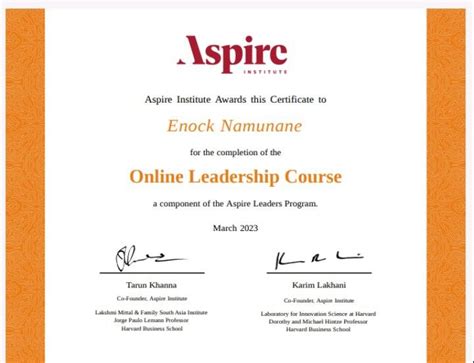 Enock Namunane On Linkedin Professionaldevelopment Aspireleadersprogram2023