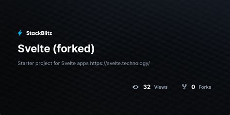 Svelte Forked Stackblitz