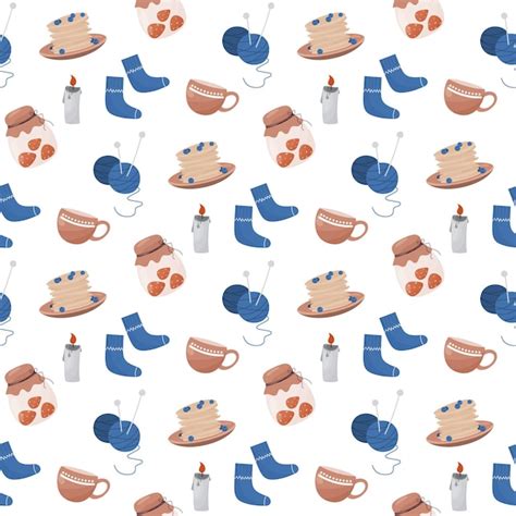 Premium Vector Cozy Seamless Pattern