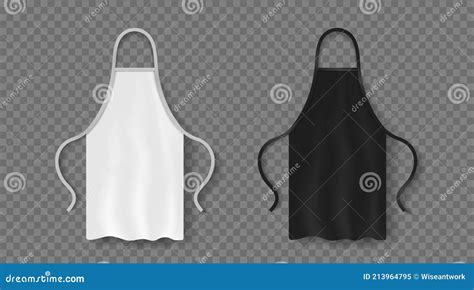 Apron Mockup Apron Of Uniform For Kitchen And Cooking White And Black