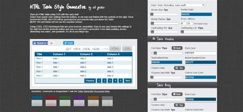 Html Table Layout Generator Decoration Examples