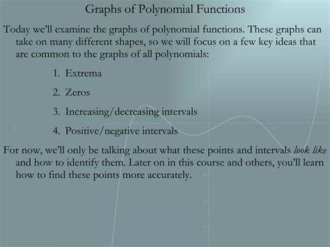 4 10 08 Graphs Of Polynomials Ppt