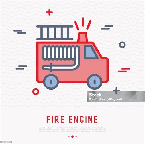 소방차 얇은 라인 아이콘입니다 수송의 현대 벡터 일러스트입니다 0명에 대한 스톡 벡터 아트 및 기타 이미지 0명 교통수단 날씬한 Istock