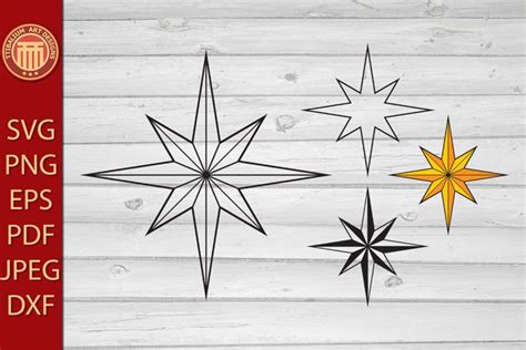 Christmas Star Eps Dxf Svg Pdf Png Files