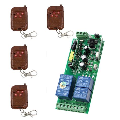 315 433MHZ AC85V 110V 220V 250V 4CH RF Wireless Remote Control Learning Code Remote Control