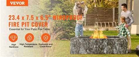 Vevor Gas Fire Pit Wind Guard For Square Fire Table 595 X 190 X 165 Mm