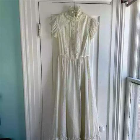 VINTAGE GUNNE SAX By Jessica McClintock Gauze Eyelet Prairie Maxi Dress