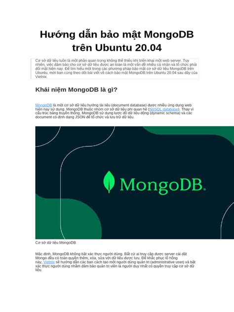 42 Hướng Dẫn Bảo Mật Mongodb Trên Ubuntu 2004 Pdf