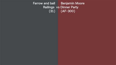 farrow and ball railings 31 vs benjamin moore dinner party af 300