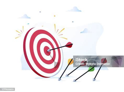 만화 화살표는 흰색 배경에 격리 된 대상 마크를 치는 것을 놓쳤습니다 여러 번 실패 부정확한 시도가 양궁을 명중 화살에 대한 스톡 벡터 아트 및 기타 이미지 Istock