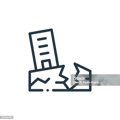 지진 벡터 아이콘입니다 지진 편집 가능한 스트로크 웹 및 모바일 앱 로고 인쇄 매체에 사용하기 위한 지진 선형 기호 얇은 선