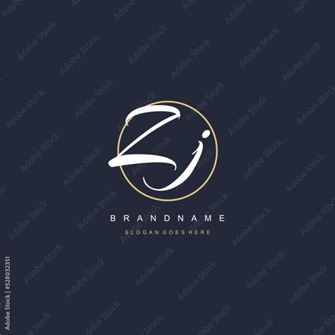 Initial Letter ZJ Logo Monogram Feminine Style With Circle Line Design Ideas Stock Vector