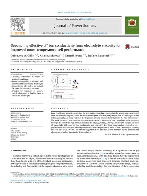 Pdf Decoupling Effective Li Ion Conductivity From Electrolyte Viscosity For Improved Room