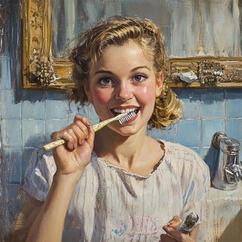 Oral Hygiene Eg Brushing Flossing Premium Ai Generated Image