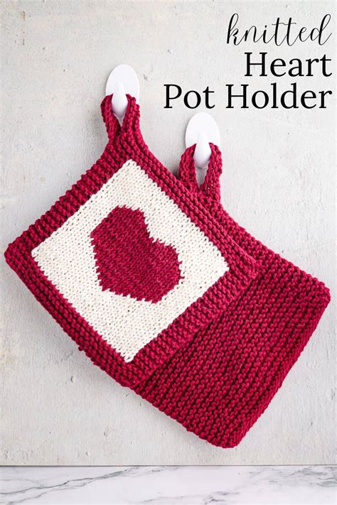 Knit Heart Potholder Pattern · Nourish And Nestle