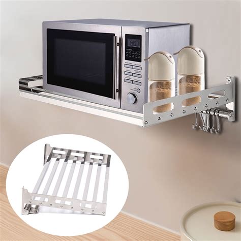 Miumaeov Wall Mount Microwave Oven Rack Stainless Steel 60cm 12