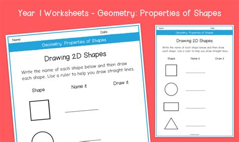 Year Drawing D Shapes Worksheets KS Geometry Properties Of Shapes Primary Maths