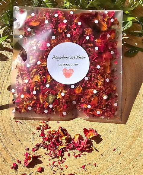 Confettis fleurs séchées confetti mariage sachet confetti personnalisé