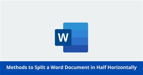 How To Split A Word Document In Half Horizontally Enjoytechlife