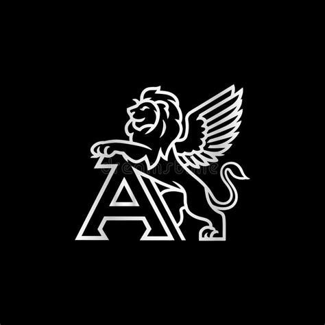 Letter A Monogram Royal Lion Luxury Logo Design Template Stock Vector