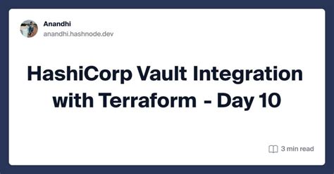 Anandhi P On Linkedin Hashicorp Vault Integration With Terraform Day 10