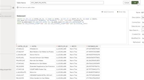 calculate distances between point geometries in database through oac