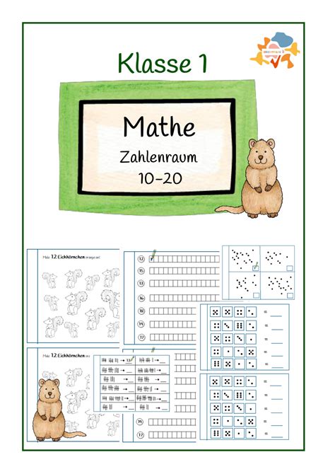 Mathe Klasse 1 Zahlenraum 10 20 Unterrichtsmaterial Im Fach