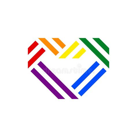 Symbol Heart With Flag Lgbt Pride Stock Vector Illustration Of Shape
