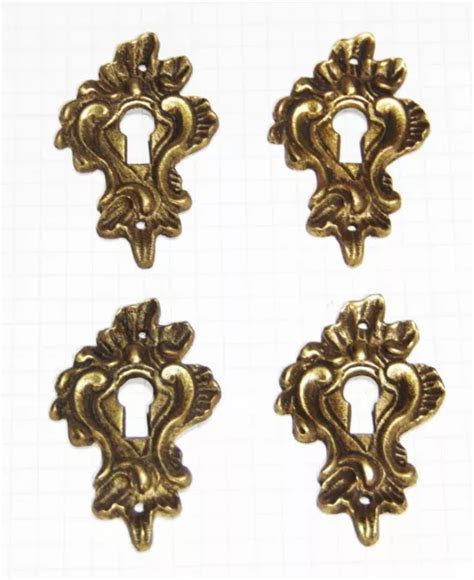 ANCIENNE ENTRÉE DE SERRURE LOUIS XV BRONZE LAITON PATINÉ MEUBLE Vendue