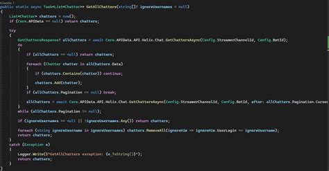 Api Getchattersasync Always Returns Badtokenexception Issue
