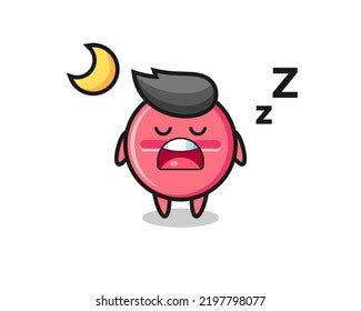 Medicine Tablet Character Illustration Sleeping Night Stock Vector