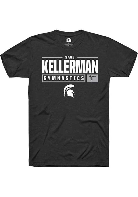 Sage Kellerman Michigan State Spartans Rally Black Nil Stacked Box Short Sleeve T Shirt 247614179