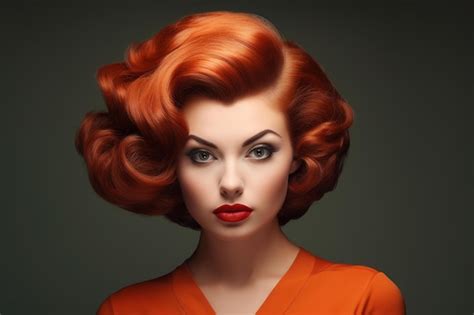 Premium Photo Timeless Retro Hairstyle Woman Model Generate Ai