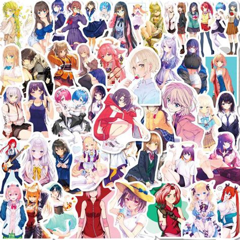 2550pcspack Cute Cartoon Girl Graffiti Stickers Pack For Moto Car