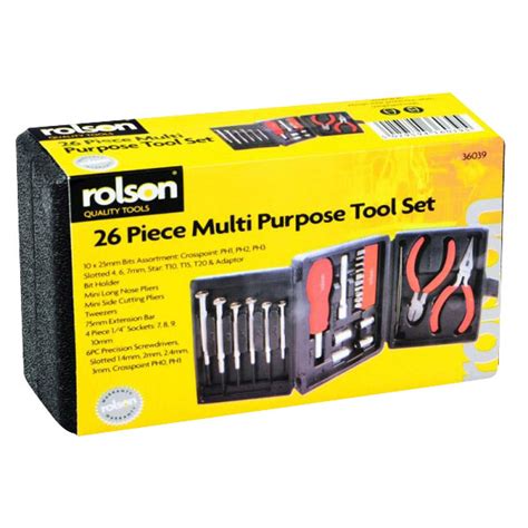 Rolson 36039 26pc Mini Tri Fold Tool Kit Rapid Online
