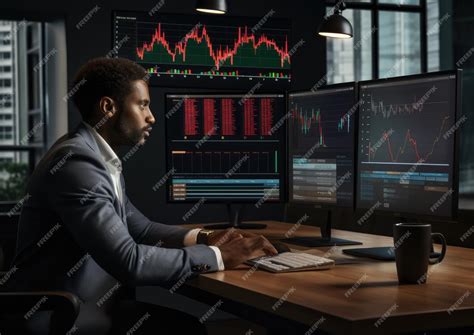 Una Imagen Dramática De Un Analista Financiero Trabajando Junto A Un
