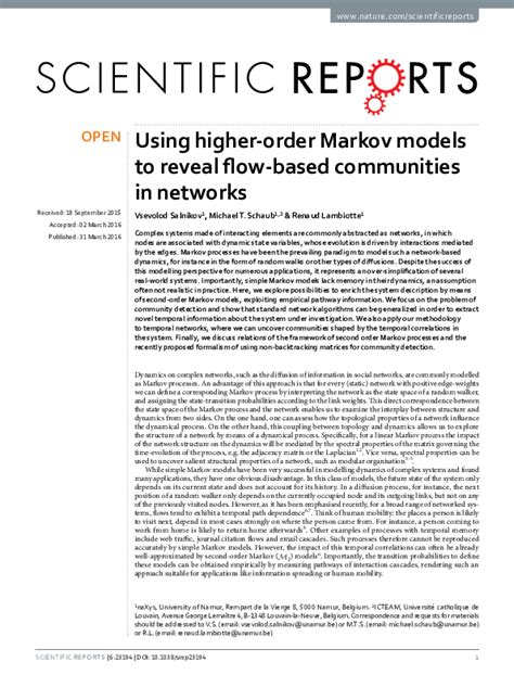 Using Higher Order Markov Models To Reveal Flow Based Communities In