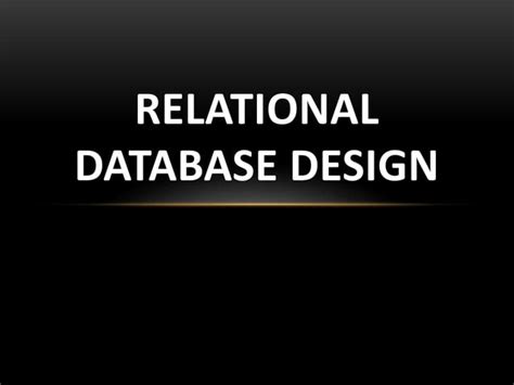 Relational Database Design Unitv Ppt