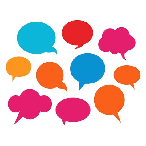 Speech Bubble Colorful Cicon Set Vector Illustration Premium Ai Generated Vector