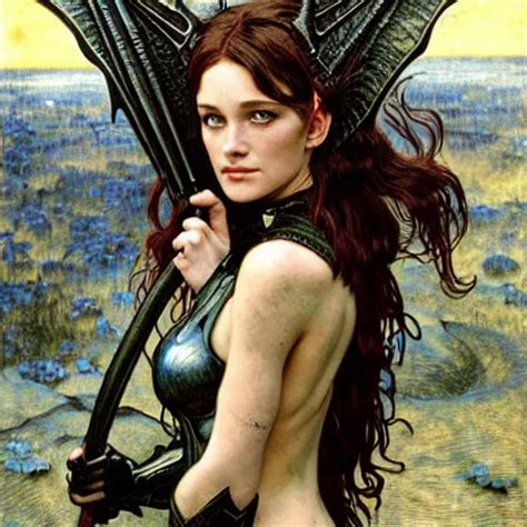 Head And Shoulders Portrait Of An Armored Erinyes Stable Diffusion