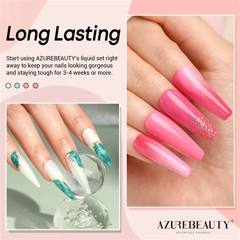 Azurebeauty Dip Powder Liquid Set 7 Pcs Base And Top Coat Activator