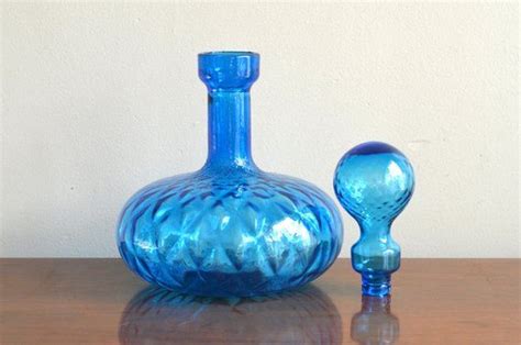 Vintage Blenko Blue Glass Decanter