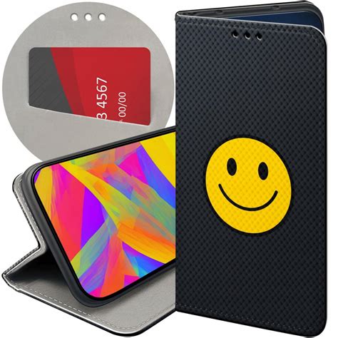 ETUI Z KLAPKĄ DO XIAOMI POCO F GT WZORY UŚMIECH SMILE EMOJI FUTERAŁ