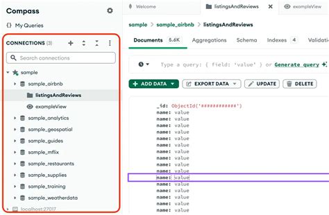 Connections Sidebar Compass Mongodb Docs