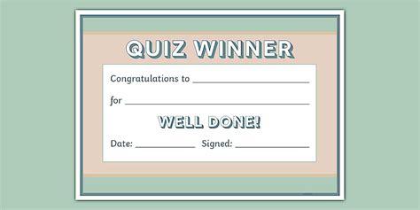 3d Effect Themed Quiz Winner Certificate Teacher Made