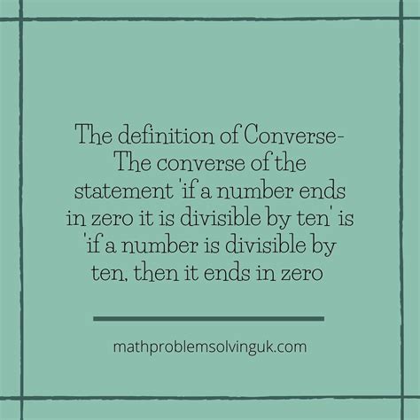 The Definition Of Converse The Math Problem Solving