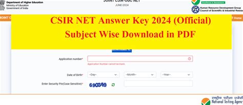 Csir Net Answer Key 2024 Pdf Download Official Mathematics Chemistry