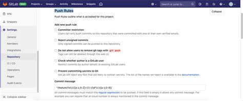 Gitlab Convention Branch Naming Conventions Commit Message Advisory And Push Rules By